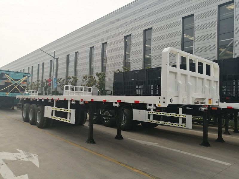 Buy Skd And Ckd Three Axles Container Semi Trailer With Colomn Board ...