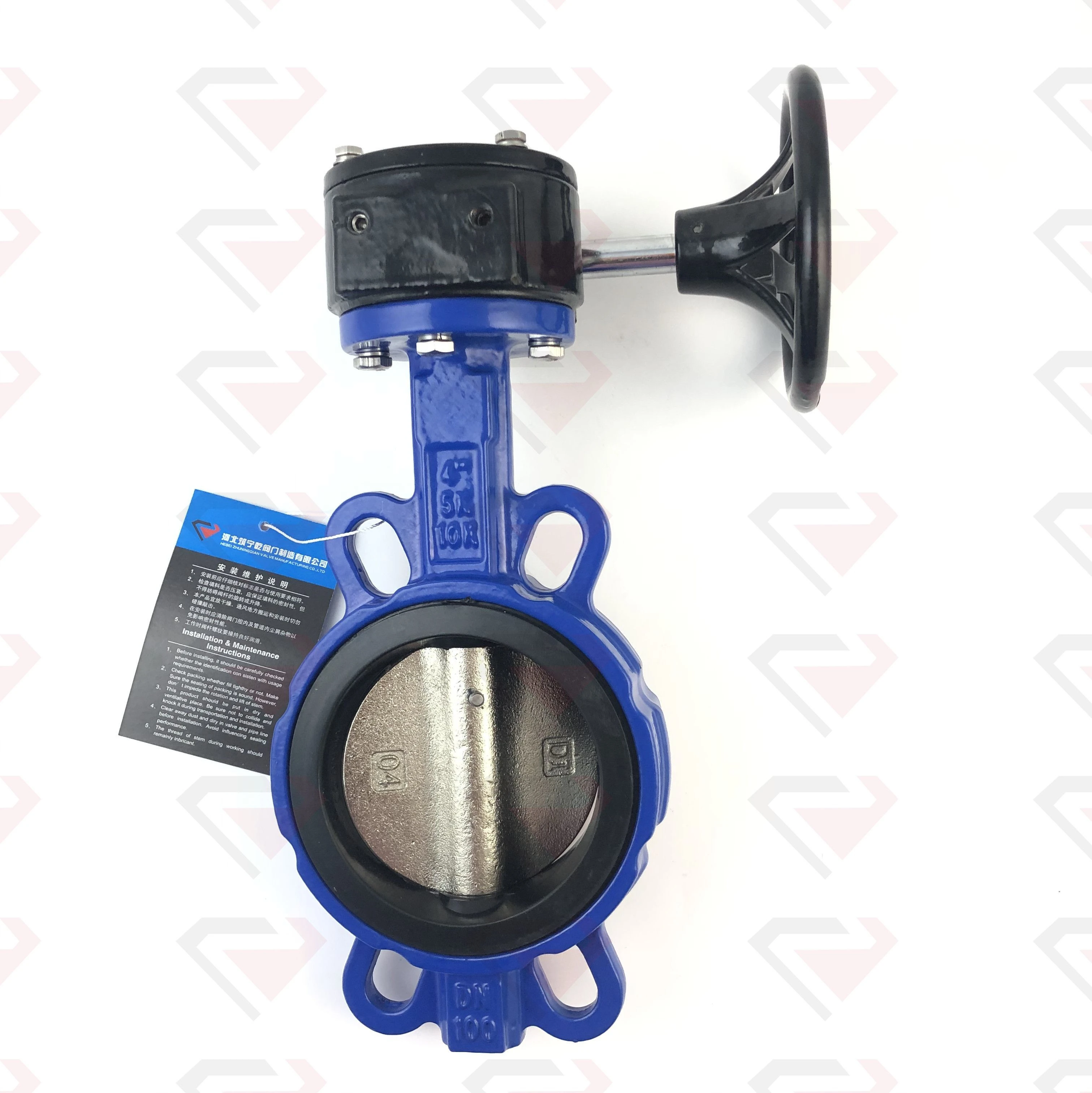 Buy Gear Box Butterfly Valve Wafer Butterfly Valve Ductile Iron Cast ...