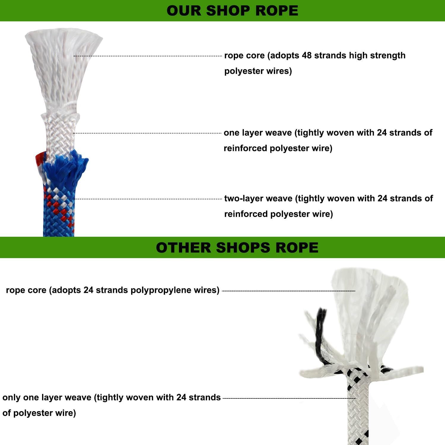 Buy Double Braided Arborist Rigging Rope (1/2 In X 100 Ft) Strong ...