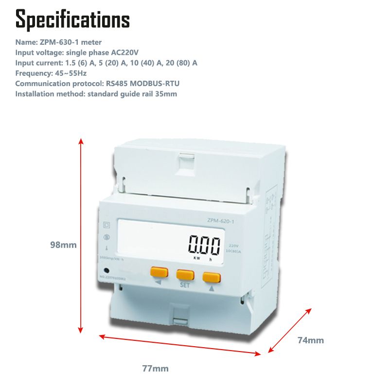 Buy Zpm-620-1 Single-phase Rail Multi-function Prepaid Electricity ...