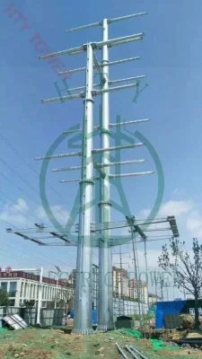 Buy 12kv Galvanized Steel Utility Poles Electricity Power Transmission ...