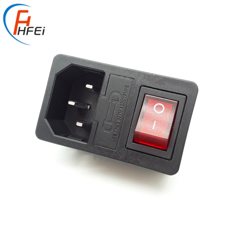 Buy 16a 250v Ac-01 Ac Power Female Socket With Fuse And Switch Pcb ...