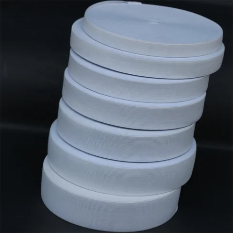 Buy 40mm White Polyester Latex Knit Elastics In Rolls For Garments from ...