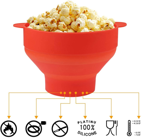 Buy Collapsible Silicone Microwave Air Popcorn Popper Machine Popcorn ...