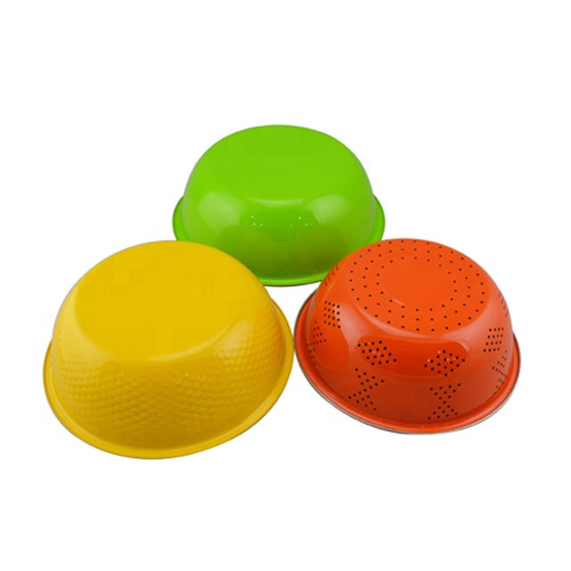 Buy Colorful Stainless Steel Colander Set Of 3 Piece Green Yellow ...