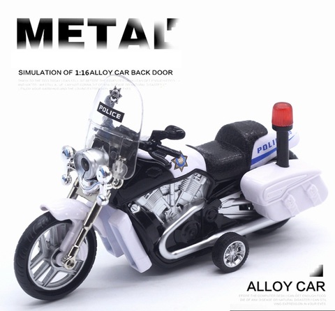 Buy Mini Pull Back Police Motorcycle Diecast Kids Car Toy 1:16 Police ...