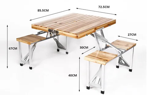 Buy Outdoor Wood Piece Portable Folding Table And Chairs Sets Picnic ...