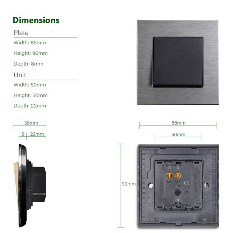 Buy Panel Gold 1 Gang 2 Way Normal Mechanical Push Rocker Switch ...