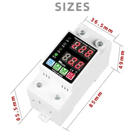 Buy Rmshebei 63a Dual Digital Display Circuit Breaker 220v Over Under ...
