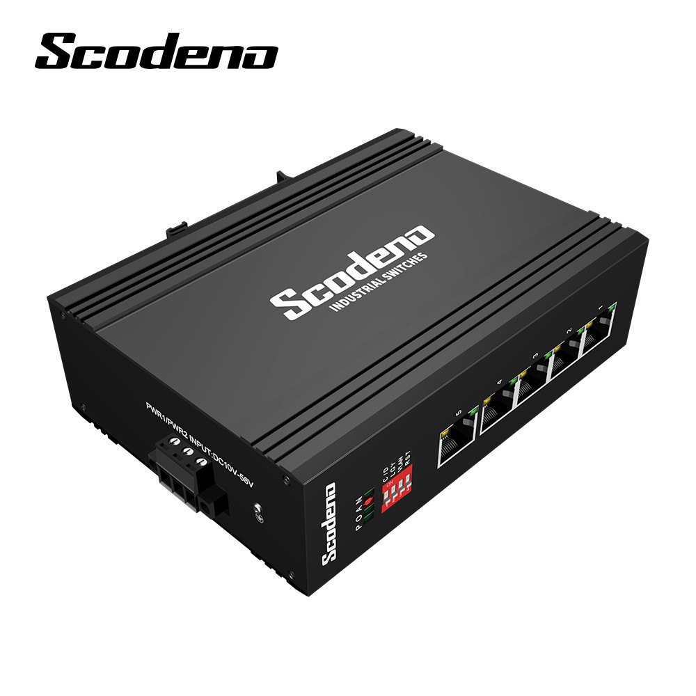 Buy Scodeno New Din-rail Ip40 1000mbps 5 Poe Port Industrial Ethernet ...