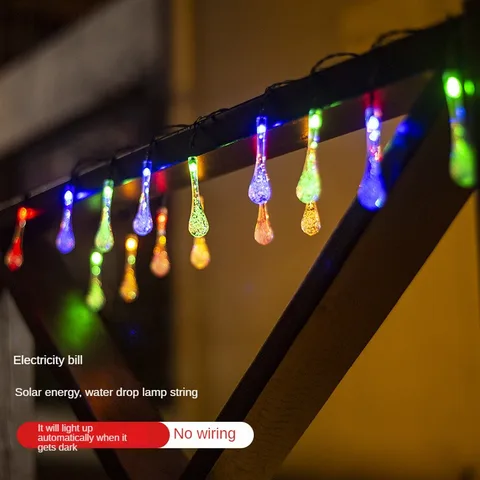 Buy Solar Led Light String Water Drop Outdoor Waterproof Courtyard ...
