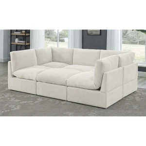 Buy Stunning Commix 6-piece Modern Fabric Overstuffed Sectional Sofa ...
