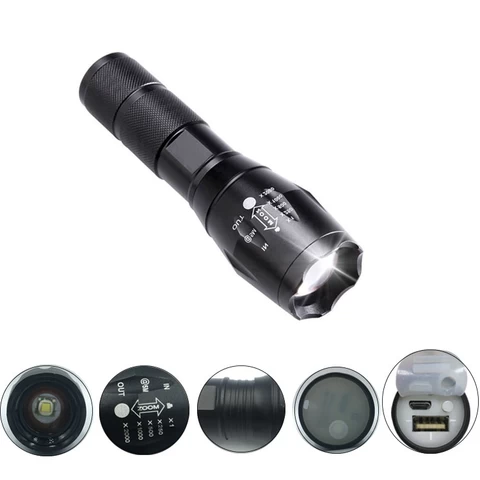 Buy Super Bright 400 Lumens Led Torch 10w Usb Rechargeable Zoomable ...