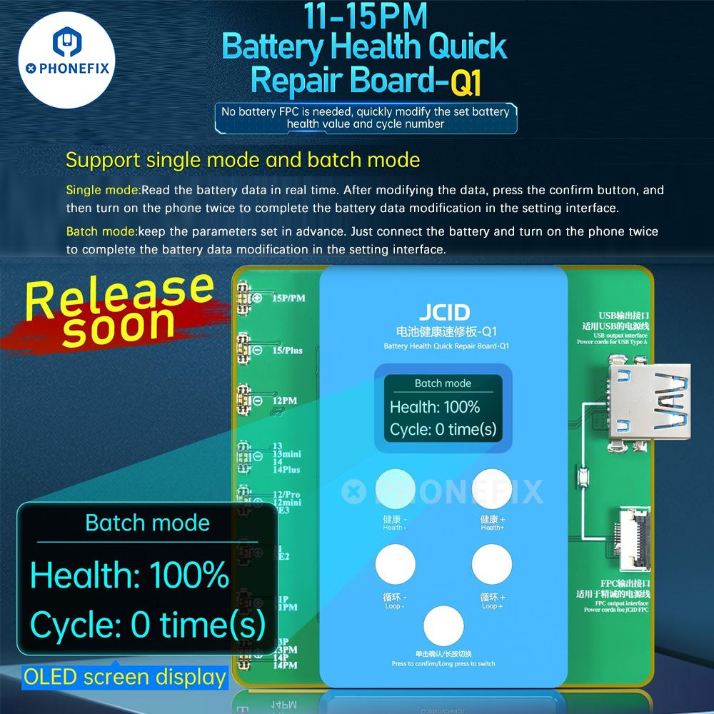 Buy Jcid Q1 Iphone Battery Health Quick Repair Board No Fpc Required ...