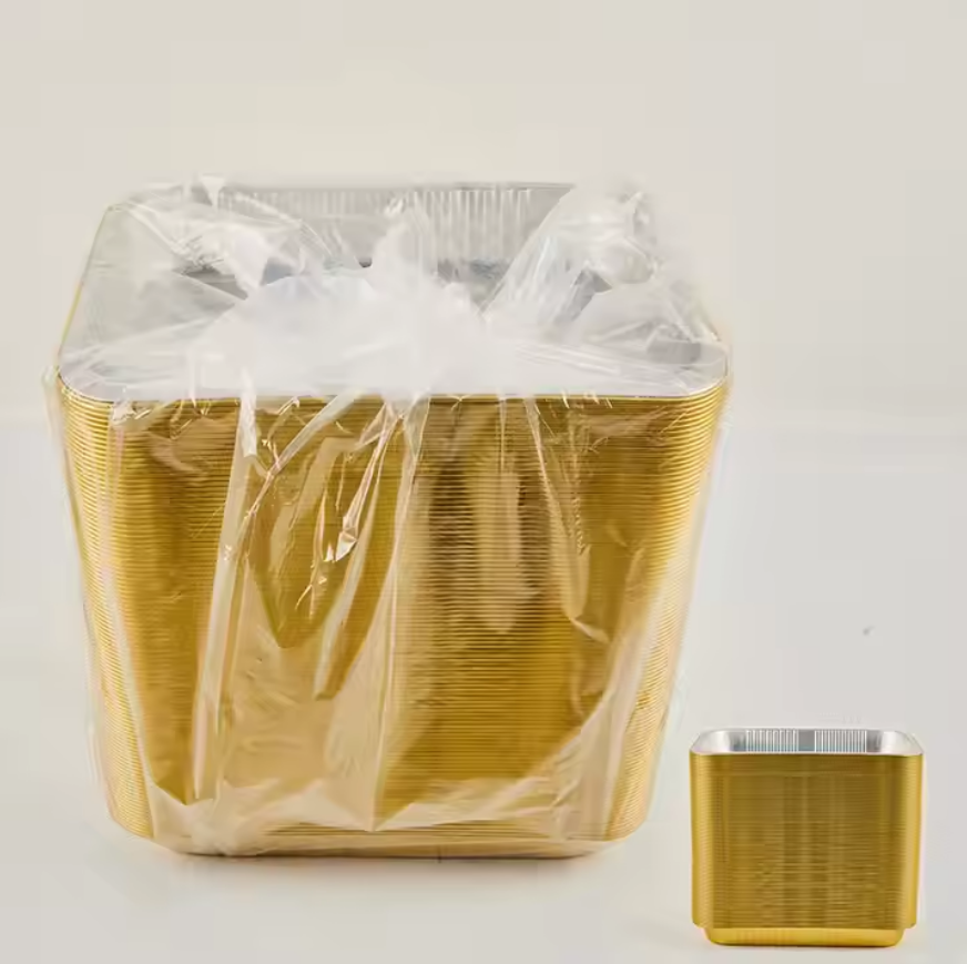 Buy Food Grade 3500ml Gold Color Foil Tray Rectangle Disposable ...