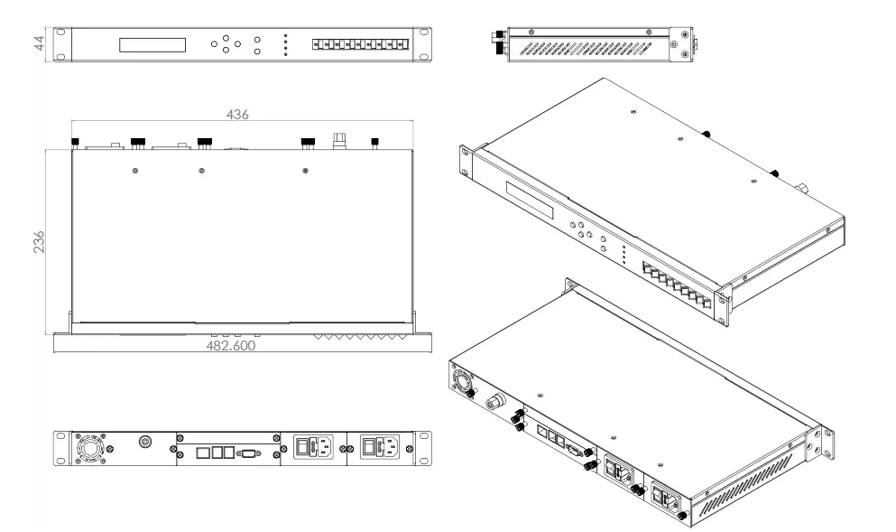 Buy 1u Single Fiber Bi-directional Optical Fiber Amplifier Edfa from ...