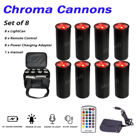 Buy 1x15w Rgbaw Uv Chroma Cannons Led Effect Light Battery Powered ...