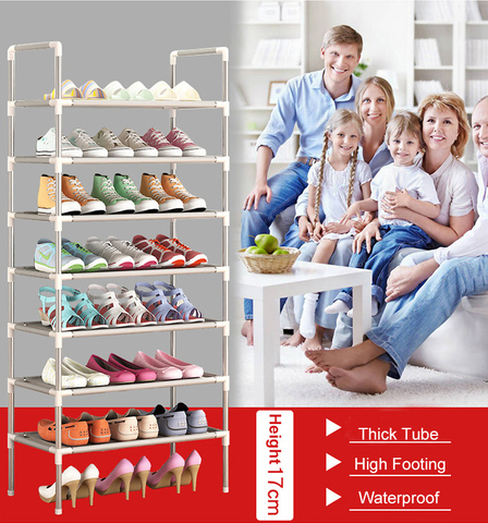 Buy 7 Tier 20 Pair Shoes Storage Rack Modern Design Metal Steel Shoe ...