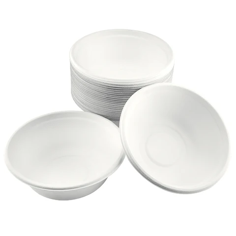 Buy 770ml 24 Oz Bagasse Pulp Compostable Shaved Ice Disposable Microwavable Paper Pasta Bowls ...