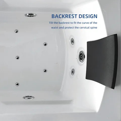 Buy Acrylic Modern Minimalist Black And White Rectangular Spa Bathtub ...
