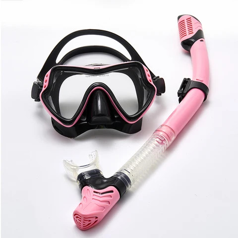 Buy Adults Anti-leak Anti-fog Tempered Glass Lens Snorkeling Set ...