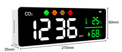 Buy Amazon Wall Hang Mounted Co2 Meter Detector Monitor Carbon Dioxide ...