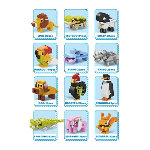 Buy Animal Building Bricks Model Combination Diy Education Toys Easter ...