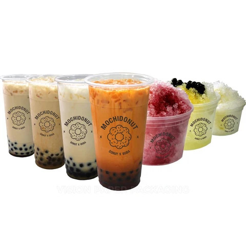 Buy Custom 90/95 Disposable U-shaped Boba Bubble Cup Clear Pp Plastic ...