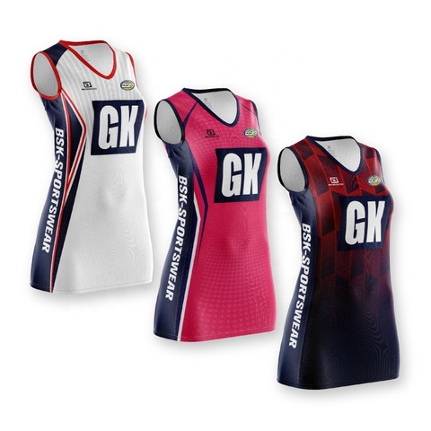 Buy Fully Sublimation Netball Uniform Top & Bibs Sublimated Custom Designed Netball Bodysuits ...