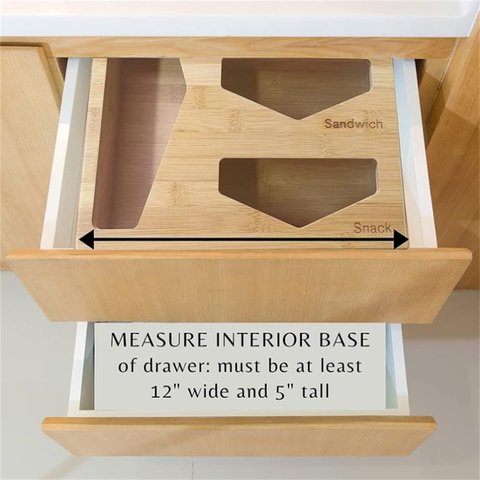 Buy Premium Wood Drawer Organizer Plastic Baggie Container Bamboo ...