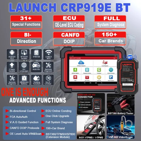 Buy Professional Universal Launch Crp 919e Bt 919x Diagnostic Tools ...