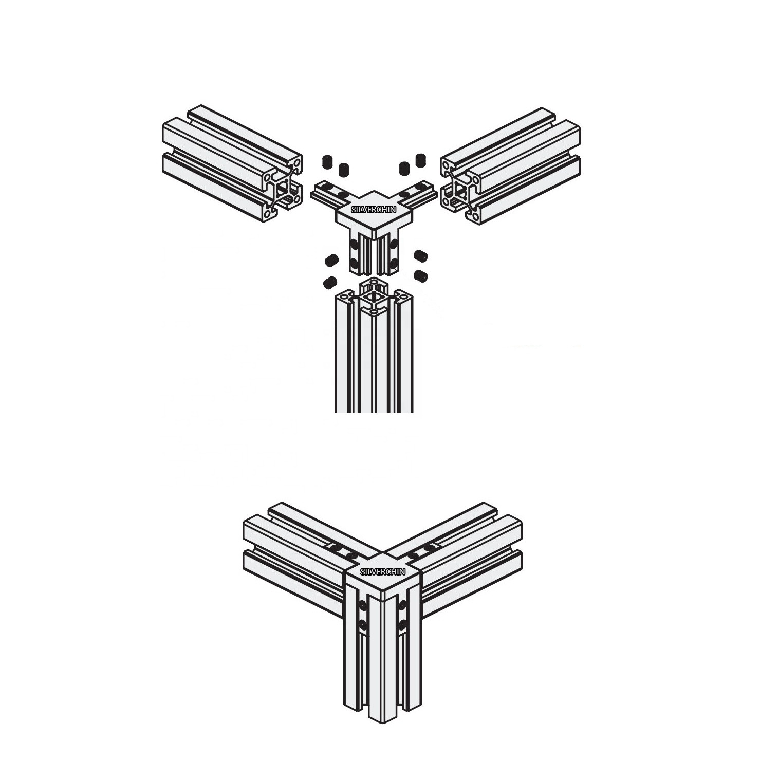 Buy Square Aluminium Pipe Connector Square Tube Joint For Connecting ...