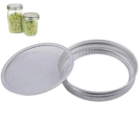 Buy Stainless Steel Canning Lids Mason Sprouting Cover Filter Wire Mesh ...