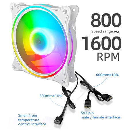 Buy Tishric 120mm Argb Pc Computer Case Fan Cooling Fan 4pin Pwm 5v ...