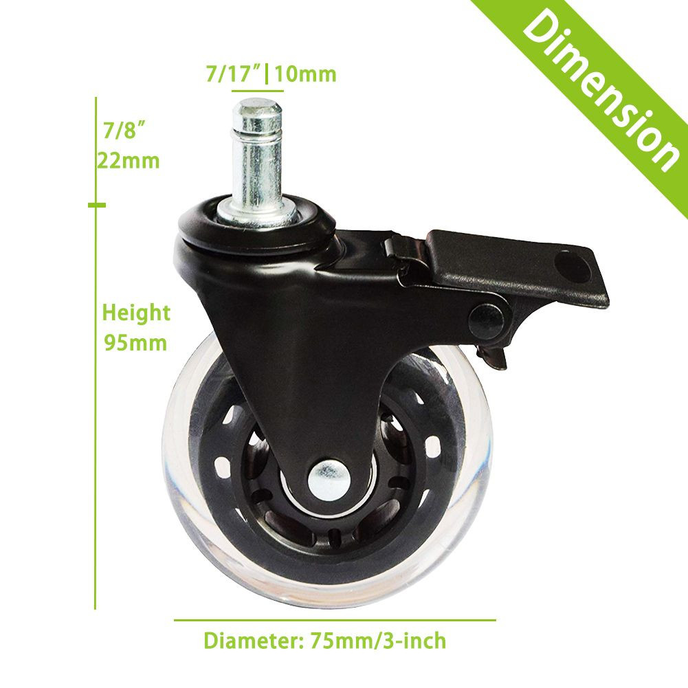 Buy 3-inch 11x22m With Brake Rubber Replacement Castors Wheels Safe For ...