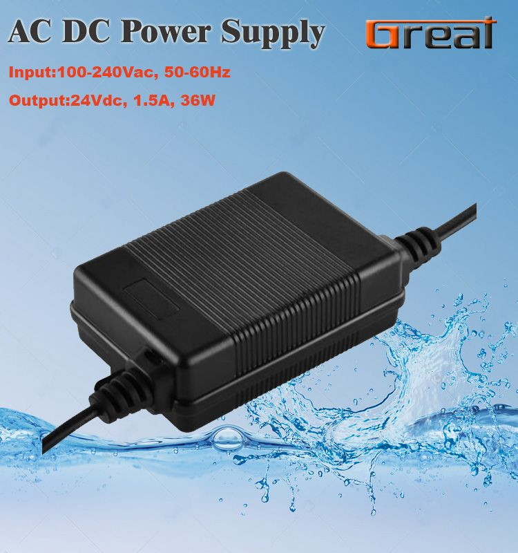 Buy 36w Desktop Ac/dc Adapter Single Output 24vdc 1.5a Switching Power ...