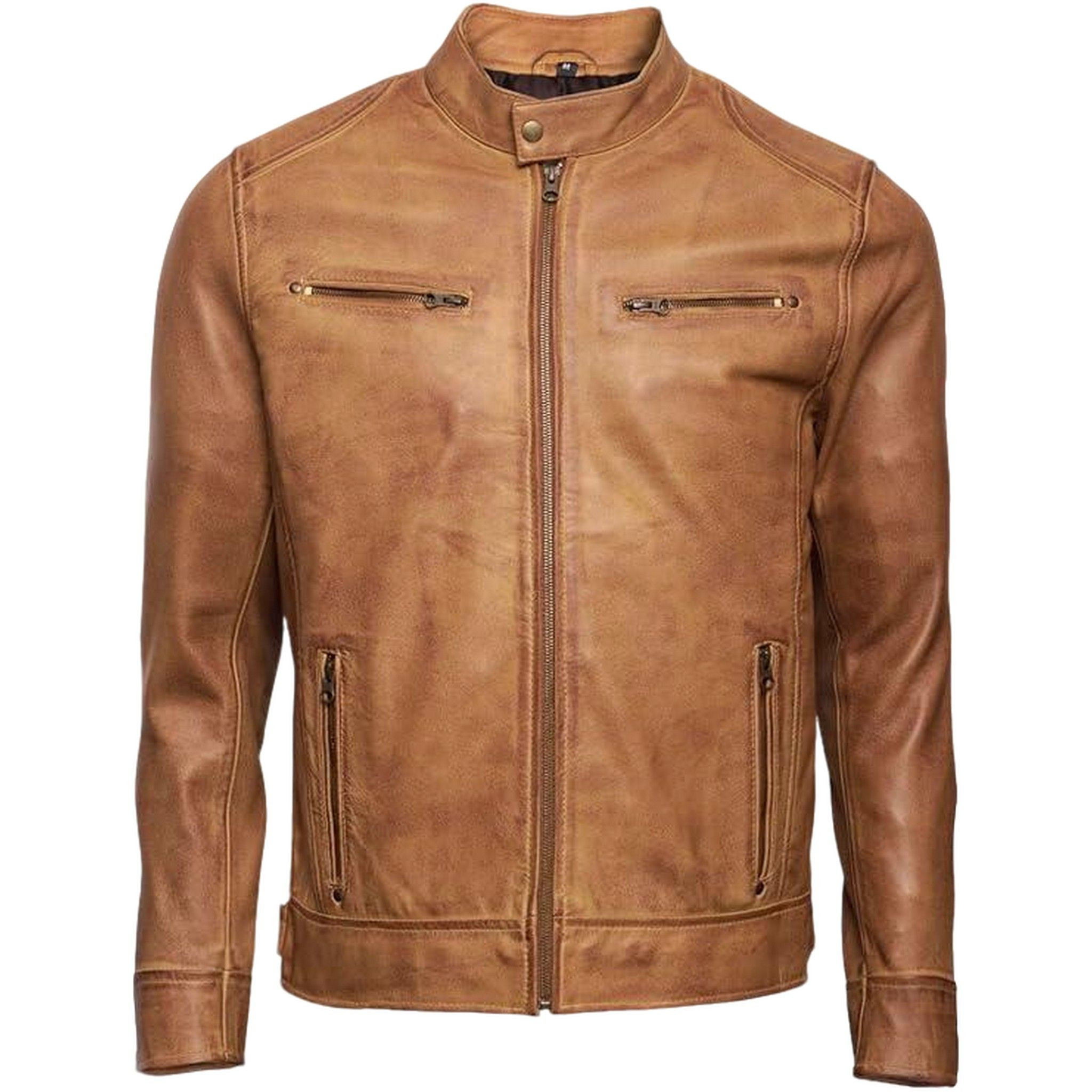 Buy Men's Modern Camel Leather Jacket from MOO-N-BAA, Pakistan ...