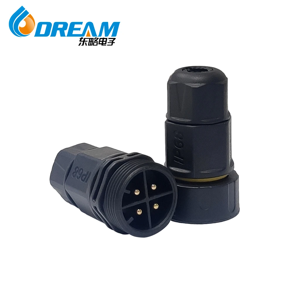 Buy 4 Pin Male Female M25 Ip68 High Voltage Screw Type Waterproof Power ...