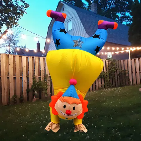 Buy Adult Inflatable Handstand Circus Clown Cosplay Blow-up Mascot ...