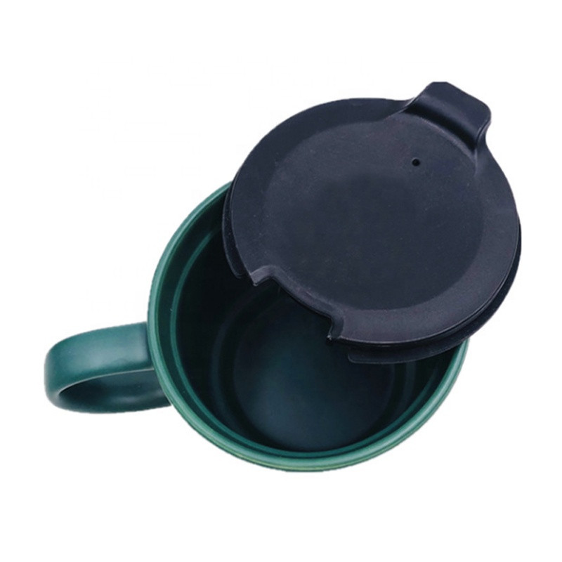 Buy Big Size Stoneware Can Shape Cork Bottom Solid Color Ceramic Coffee ...