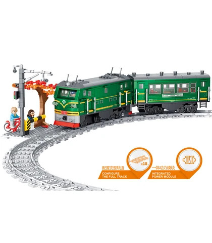 Buy City Rail Train Model With Power Track Transport Assemble Bricks ...