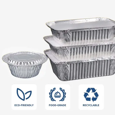 Buy Custom Foil Box Disposable Aluminum Lunch Box Foil Dishes With Lid ...