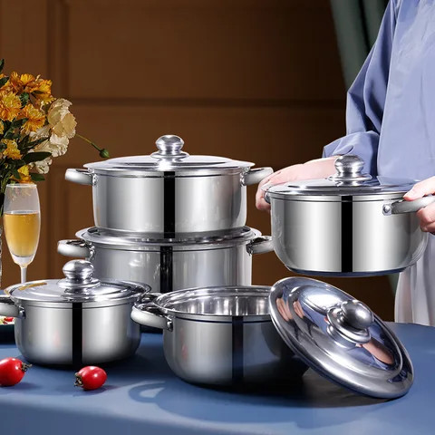 Buy Custom Kitchenware Cooking Pot 10pcs Stainless Steel Kitchen ...
