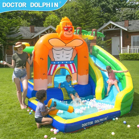 Buy Doctor Dolphin Water Slides Backyard Inflatable Commercial Bounce ...