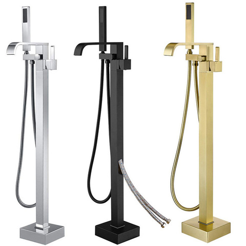 Buy Floor-standing Waterfall Bathtub Faucet, Brass Bathtub Shower ...