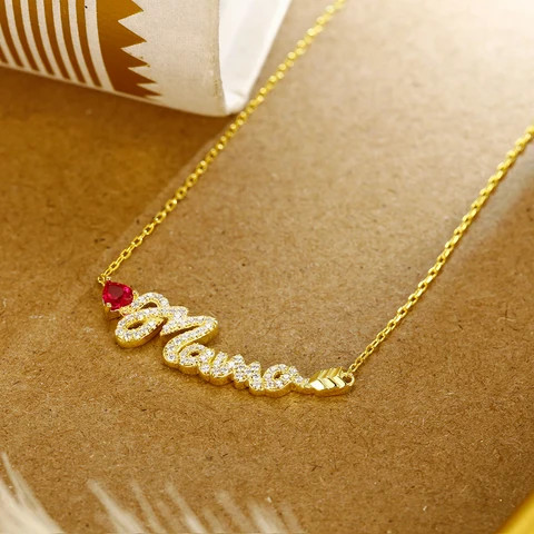 Buy Grace Jewelry Mama Letter Shape Mothers Day Gift Gold Plated ...