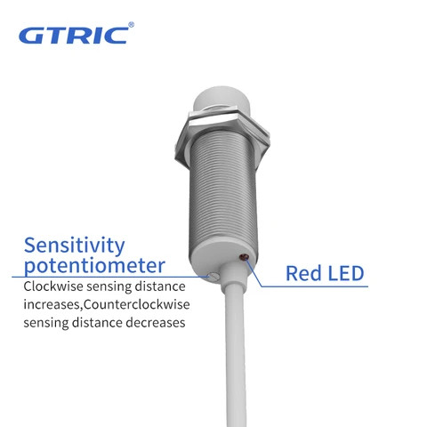 Buy Gtric M18 Capacitive Proximity Switch 220vac Sensor 10mm Adjustable Sensing Distance ...