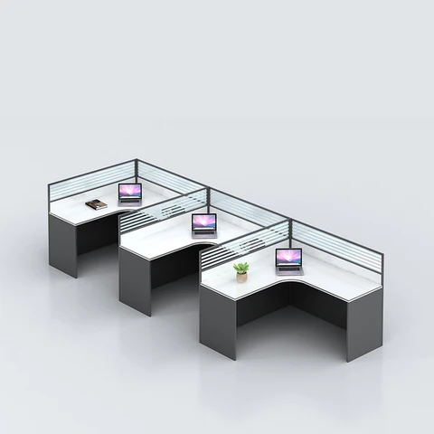 Buy Inexpensive Cubicle Modern Desk Partition 6 Person Desk Office ...