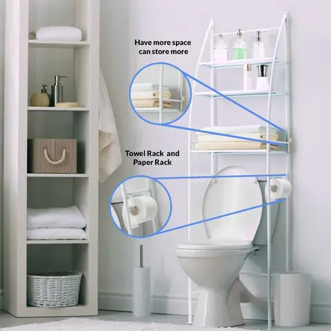 Buy Metal Organizer Shelf Toilet Towel Shelf Storage Racks Toilet ...
