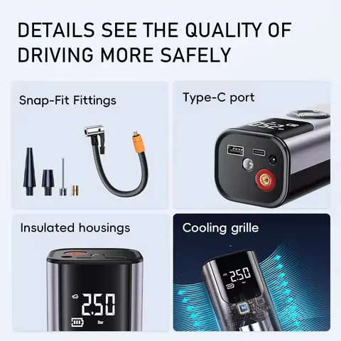 Buy Mini Portable Car Tyre Pump With Intelligent Digital Display Air ...